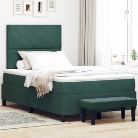Postel s boxspringem s čelo Tmavě zelená 190 x 120 cm samet 3344567