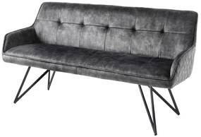 Designová lavice Natasha 156 cm tmavě šedý samet