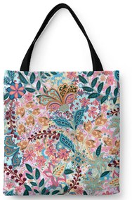 Nákupní taška Paisley květy - barevná rostlinná kompozice v grafickém stylu