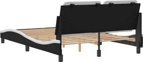 Rám postele bez matrace Zadar černý a bílý 140 x 200 cm umělá kůže 3208189
