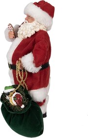 Vánoční dekorace taťka Santa Claus s pytlem dárků - 16*8*28 cm