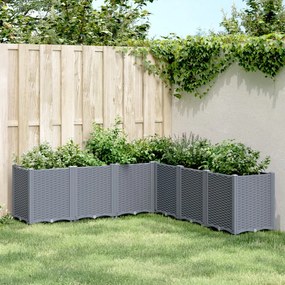 vidaXL Zahradní truhlík šedý 160 x 160 x 53 cm PP