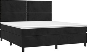 Box spring postel s matrací černá 180x200 cm samet 3142979