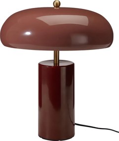Kovová stolní lampa s kulatým stínidlem, 26 x 21 x 39 cm - hnědá