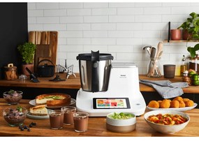 Kuchyňský robot v bílo-stříbrné barvě Click and Cook – Tefal