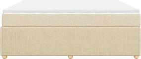 Box spring postel s matrací krémová 200x200 cm textil 3285600
