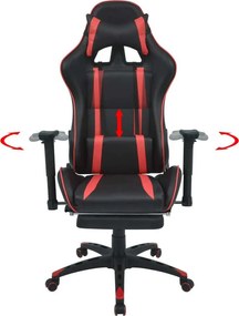 vidaXL Polohovací kancelářská herní židle s podnožkou [20169] Barva: Červená