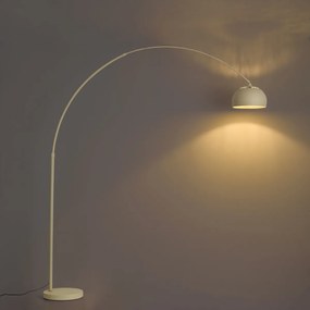Moderní oblouková lampa béžová s mramorovým podstavcem - XXL