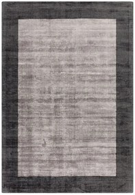 Černý koberec Ife Border Charcoal Silver Rozměry: 200x200 cm