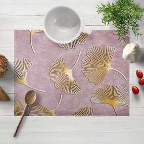 Biante Sametové prostírání na stůl Tamara TMR-001 Ginkgo lístky na starorůžovém 35x45 cm