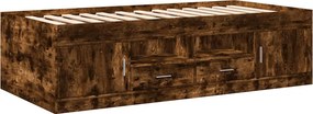 Válenda se zásuvkami bez matrace kouřový dub 90 x 200 cm 3280248