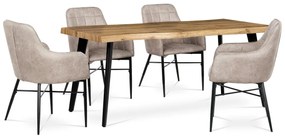 Autronic Jídelní stůl, 180x90x75 cm, MDF deska, 3D dekor divoký dub, kov, černý lak HT-880B OAK