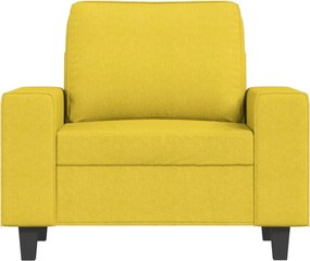 Křeslo s podnožkou světle žluté 60 cm textil 3201148