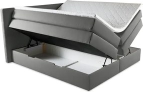 Kontinentální boxspring postel AMBER, 200x180, šedá (barell 83)