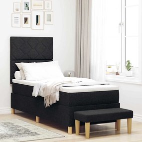 Postel s boxspringem s polštářem Černá 200 x 80 cm textil 3344333