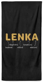 Osuška Ženská jména – GOLD (Jméno: Lenka, Velikost osušky: 70x140cm)