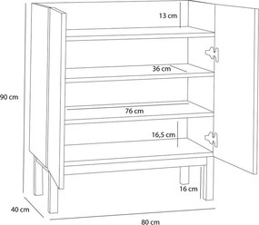 Skříňka v dekoru dubu v přírodní barvě 80x90x40 cm Ark – Hübsch