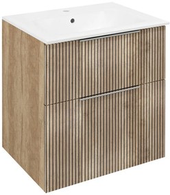 Sapho Sapho, CIRASA umyvadlová skříňka 59,2x64x46cm, dub alabama strip, CR601-2322