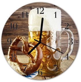 Nástenné skleněné hodiny Pivo podprsenka