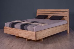 Masivní postel GEMINI - Solwo Design Dřevo a odstín oleje: DUB Cink - Olej odstín DO203, Rozměr spací plochy: 140x200