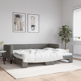 Válenda s přistýlkou tmavě šedá 80 x 200 cm textil 3196574
