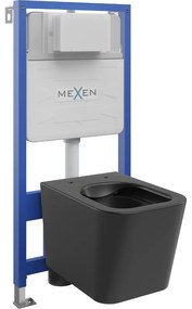 Mexen Fenix Slim, podomítkový modul a závěsné WC Teo, černá matná, 6103385XX85