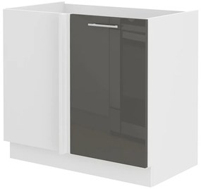Dolní kuchyňská skříňka Lavera 105 ND 1F BB (bílá + lesk šedý). 1032414