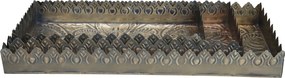 Set 3ks mosazný antik kovový podnos s patinou Flowre - 40*18*5cm
