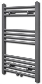 Šedý žebříkový radiátor na ručníky rovný ústřední topení 500 x 764 mm