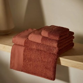OnaDnes -20% Terakotově červený bavlněný ručník Kave Home Takeshi 90 x 150 cm