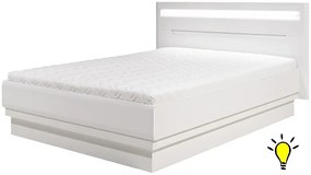 Manželská postel Irma 180x200cm s osvětlením - bílá