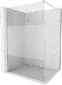 Mexen Kioto, sprchová zástěna Walk-In 100 x 200 cm, 8mm čiré sklo-námraza, broušená ocel profil, 800-100-101-97-35