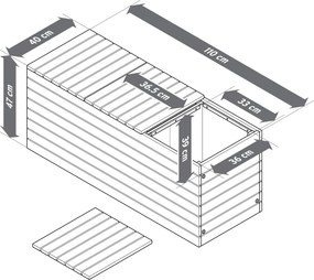 Tchibo - Zahradní lavice s truhlíky - barva: hnědá