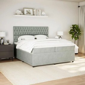 Box spring postel s matrací světle šedá 200x200 cm samet 3292436