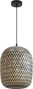 Toolight Bamboo, závěsné svítidlo 1xE27 25x30 cm APP1542-1CP, černá-hnědá, OSW-05120