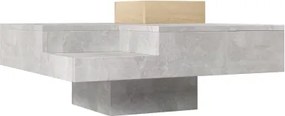 Aosom Čtvercový konferenční stolek 72x72x30 cm, designový nábytek s úložnou boxem ke gauči, betonově šedá