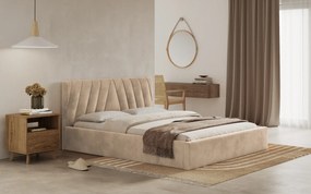 Postel ORLI 160x200 béžová s úložným prostorem