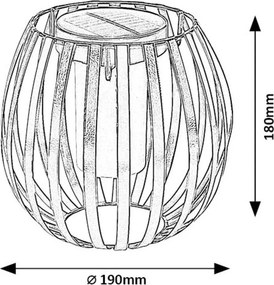 Rabalux Černá LED solární zahradní lampa Savoca 1W 77167
