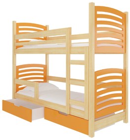 Dvoupatrová postel s matracemi OSUNA Hlavní barva: Bílá, Další barva: Šedá