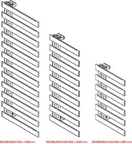 Hopa Edinburgh koupelnový radiátor 500 x 1380 mm spodní připojení černá RADEDI501431