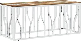 vidaXL Konferenční stolek nerezová ocel a recyklované dřevo [350056] Barva: stříbrná a hnědá