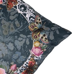 Zelený ručně vyrobený polštář s květy v koruně Crown - 45*45*10cm