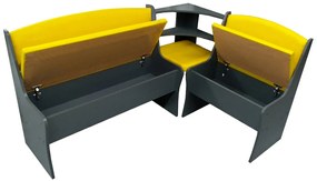 Jídelní rohová lavice PRIME šedý grafit/hořčicová