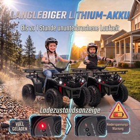 AIYAPLAY elektrická čtyřkolka pro děti 12 V, Li-ion, 2 motory, černá