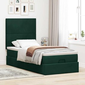 Osmanský rám postele s matracemi tmavě šedá 80x200cm samet 3314213