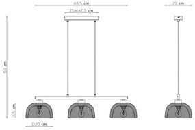 Globo 15393-3W - Lustr na lanku VITIANO 3xE14/40W/230V