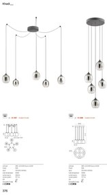 Redo 01-3488 -LED Stmívatelný lustr na lanku KHADI 5xLED/5,2W/230V černá/kouřová