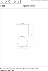 Lucide 47551/81/38 - Stolní lampa FILIZ 1xE14/40W/230V krémová