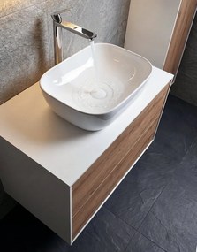 Aqualine Aqualine, ZANYA umyvadlová skříňka 80x50x46cm, bílá mat/dub emporio, ZA280