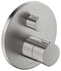 Duravit - Termostatická baterie pod omítku, pro 2 spotřebiče, kartáčovaný nerez TH4200014070